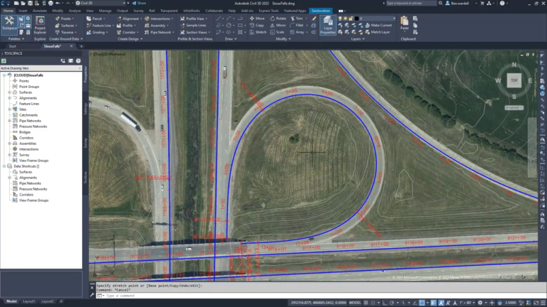 Civil 3D 2022 Screenshot 5 - Connected Alignment - ArchSupply.com