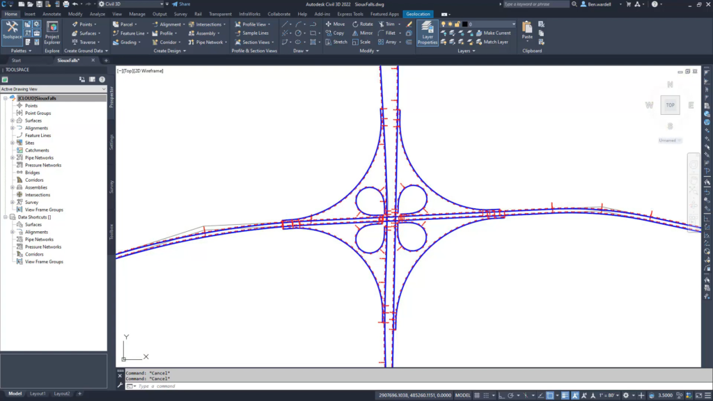 Civil 3D 2022 Screenshot 7 - Connected Alignment - ArchSupply.com
